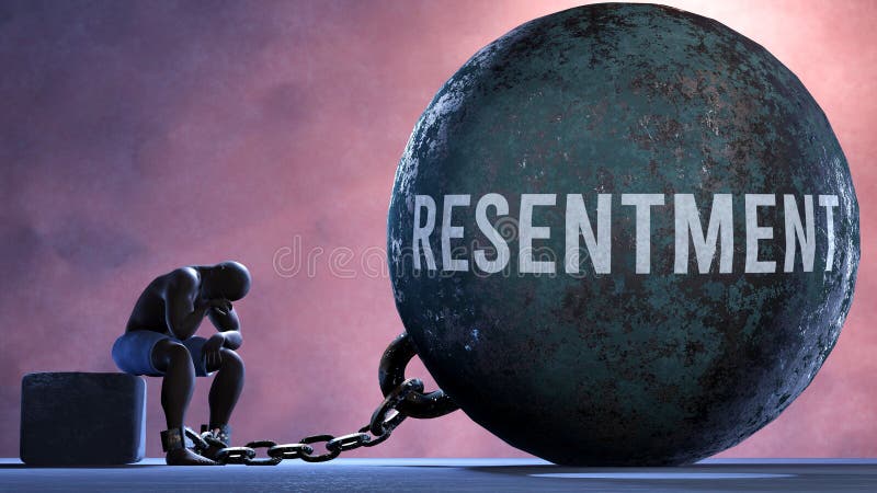 Resentment that Limits Life Stock Illustration - Illustration of lonely ...