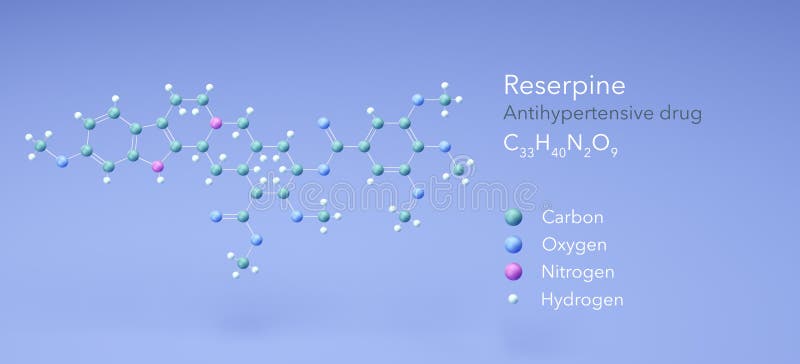 Reserpine Molecule, Molecular Structures, Antihypertensive Drug, 3d ...