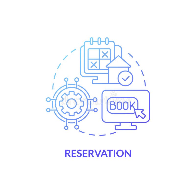 Reservation Blue Gradient Concept Icon Stock Vector - Illustration of ...