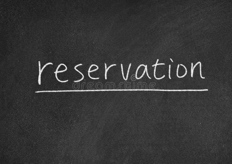 Reservation stock image. Image of reservation, chalkboard - 165975693