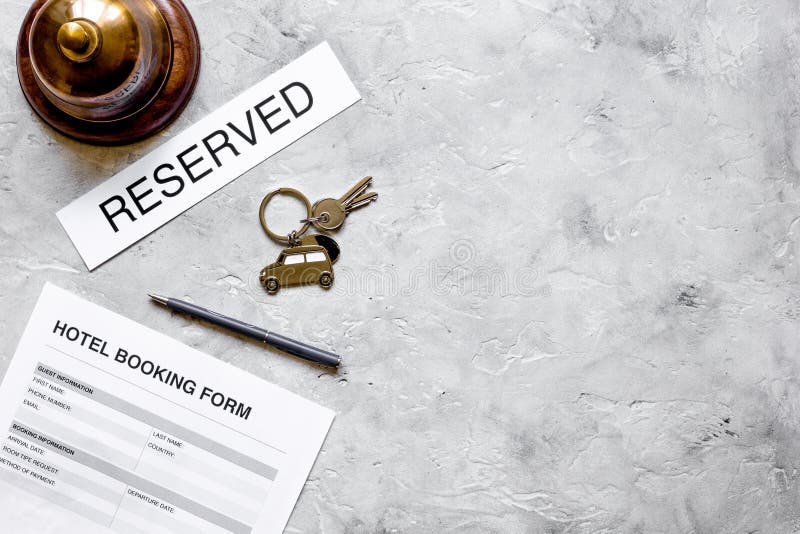 Reservation Form on Hotel Reception Desk Background Stock Photo - Image ...