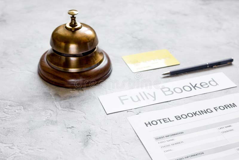 Reservation Form on Hotel Reception Stone Desk Background Stock Image ...