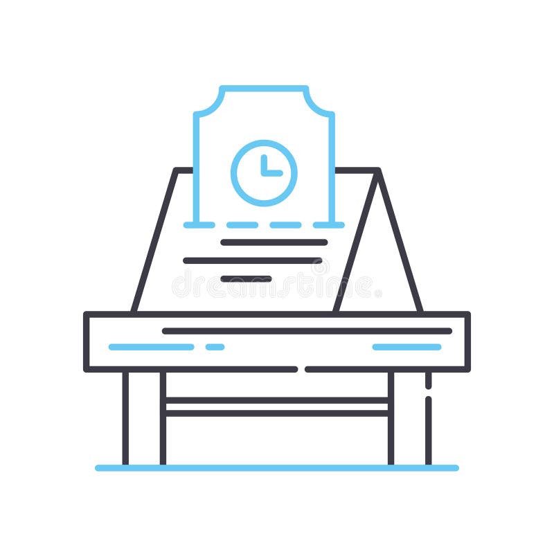 Reservation Line Icon, Outline Symbol, Vector Illustration, Concept ...