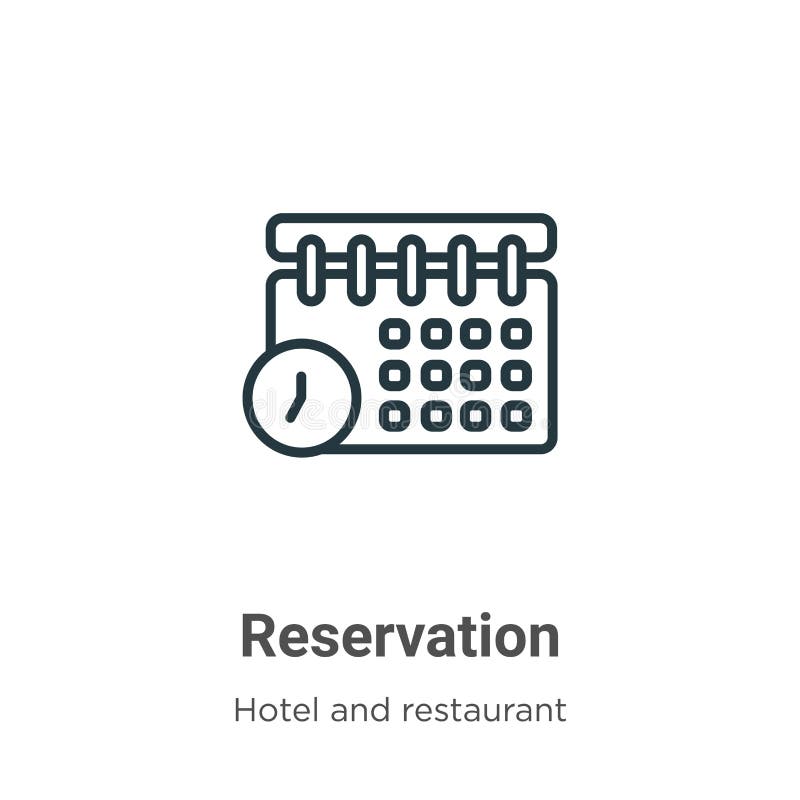 Reservation Vector Icon on White Background. Flat Vector Reservation ...