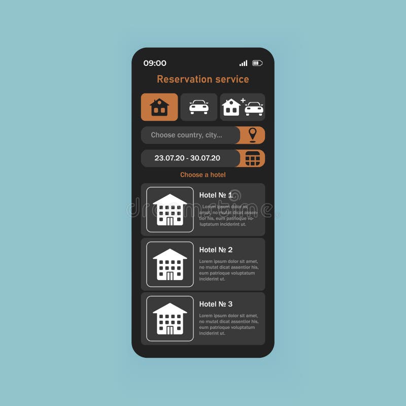 Reservation Service Smartphone Interface Vector Template Stock Vector ...