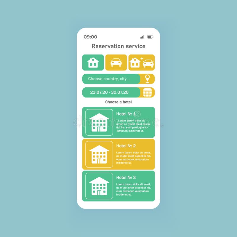 Reservation Service Smartphone Interface Vector Template Stock Vector ...