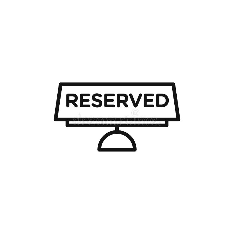 Reservation Table Icon Isolated on White Background Stock Illustration ...