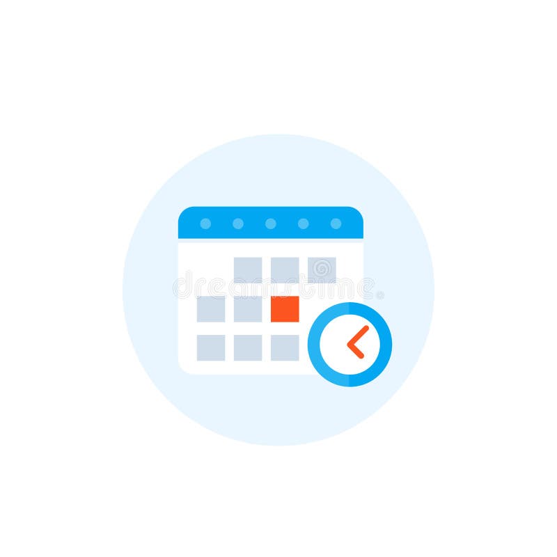 Reservation Icon with Time and Date Stock Vector - Illustration of ...