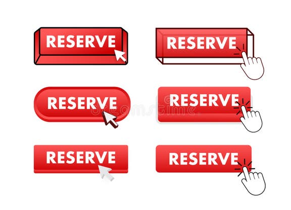 Reserve Button with Pointer Clicking. Reserve Web Buttons Set. User ...