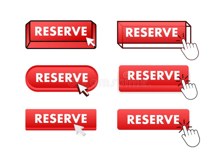 Reserve Button with Pointer Clicking. Reserve Web Buttons Set. User ...
