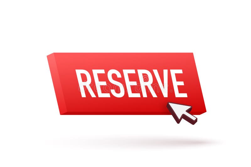 Reserve Flat Button. Vector Illustration. Travel Vector Icon. Online ...