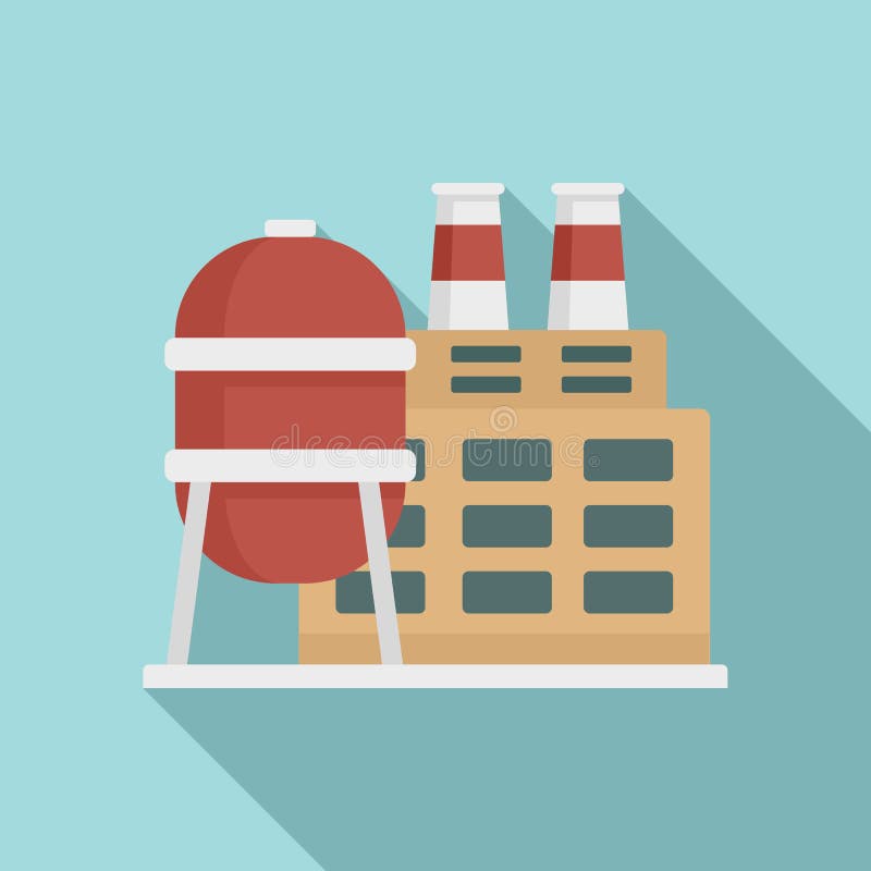 Reserve Petrol Refinery Icon, Flat Style Stock Vector - Illustration of ...