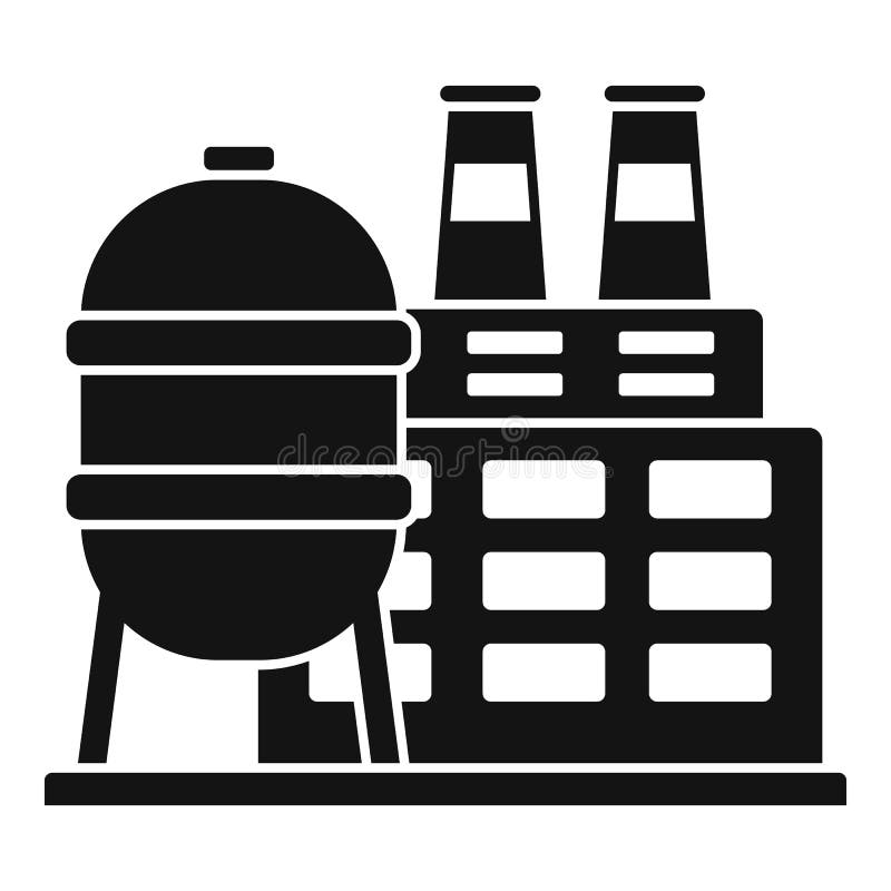 Oil Refinery Icon. Oil Industry and Fuel Technology Production Symbol ...