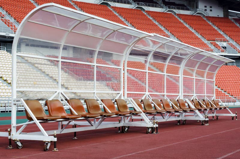 Reserve And Staff Bench In Sport Stadium Stock Image - Image of field ...
