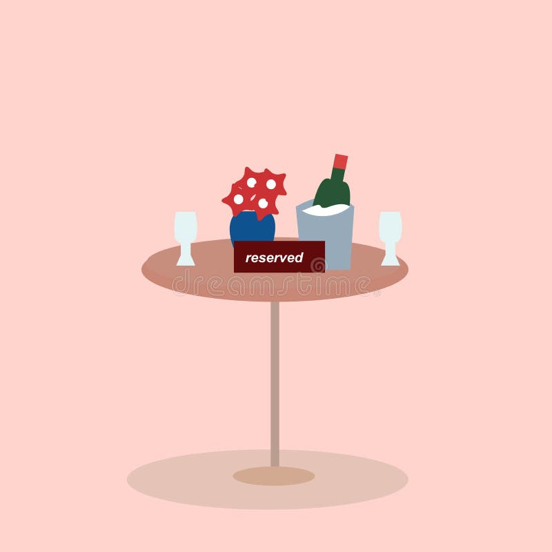 Reserve a Table in a Cafe, Vector Graphics Stock Vector - Illustration ...