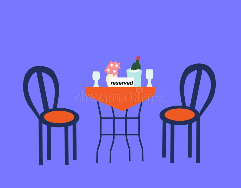 Reserve a Table in a Cafe, Vector Graphics Stock Vector - Illustration ...