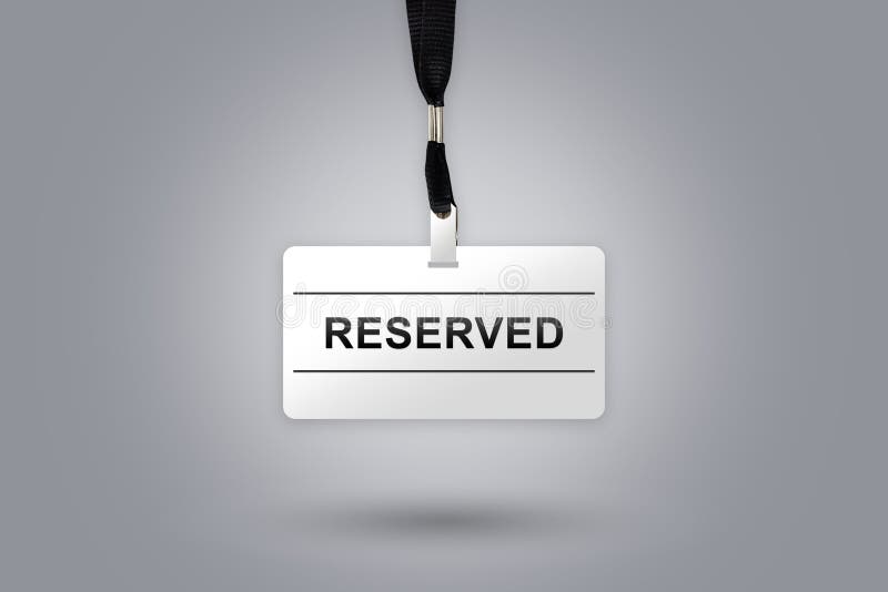 Reserved on badge stock image. Image of preparation, announcement ...
