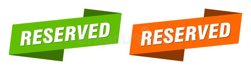 Reserved Banner. Reserved Ribbon Label Sign Set Stock Vector ...