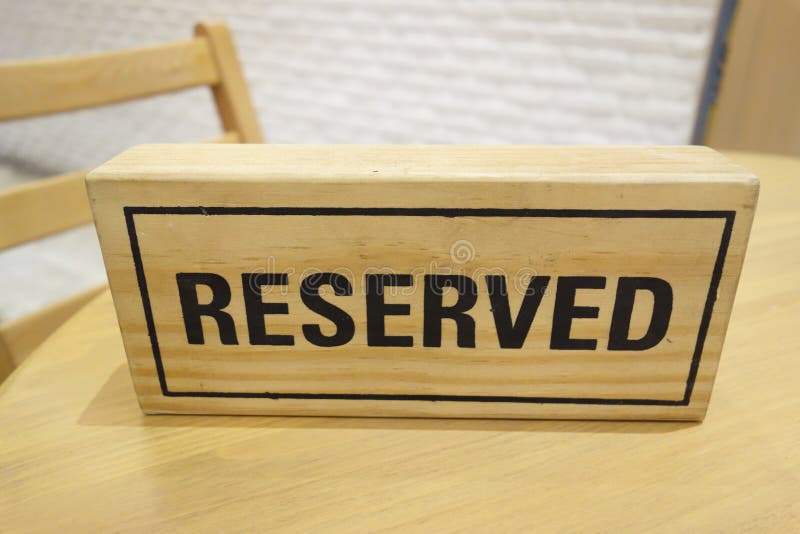 Reserved 3D Wooden stock photo. Image of place, celebration - 69986518