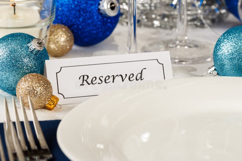 Reserved Holiday Table Setting Stock Photo - Image of elegant, elegance ...
