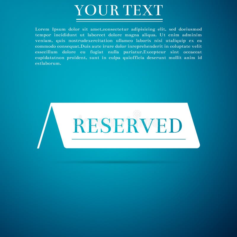 Reserved icon on blue stock vector. Illustration of elegant - 176387407
