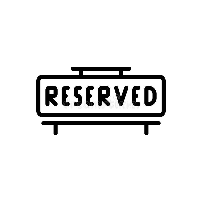 Black Reserved Isolated Vector Icon. Simple Element Illustration from ...