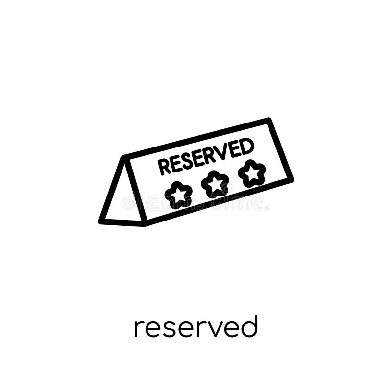 Linear Reserved Icon from Hotel and Restaurant Outline Collection. Thin ...