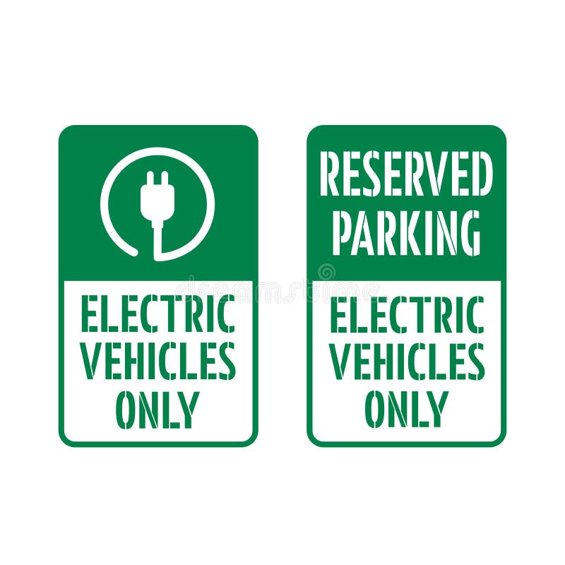 Reserved Parking, Electric Vehicles only Sign. Stock Vector ...
