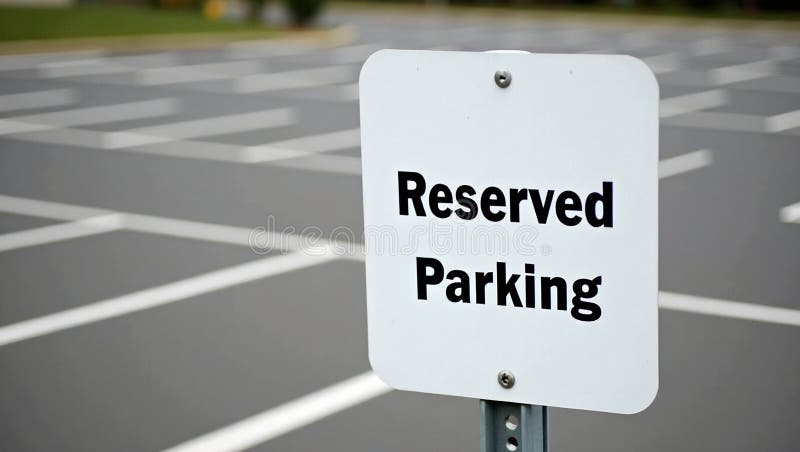 Reserved Parking Sign on Metal Post in Lot Stock Illustration ...