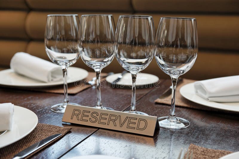 Reserved Plate on a Restaurant Table Stock Photo - Image of occupied ...