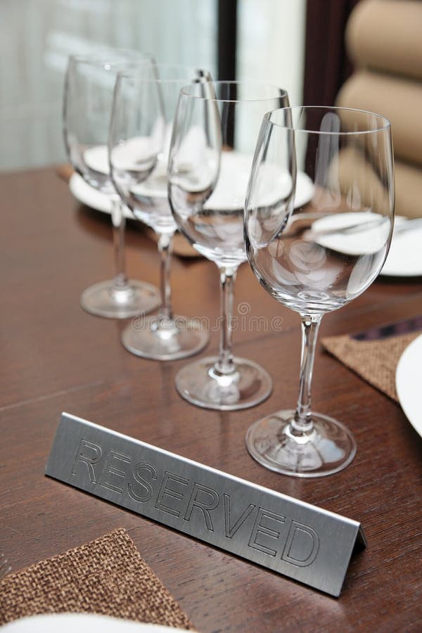 Reserved Plate on a Restaurant Table Stock Photo - Image of occupied ...
