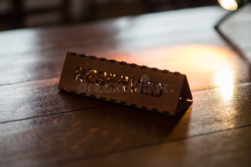 Reserved Plate on Night Club Reserved Sign. Stock Image - Image of ...