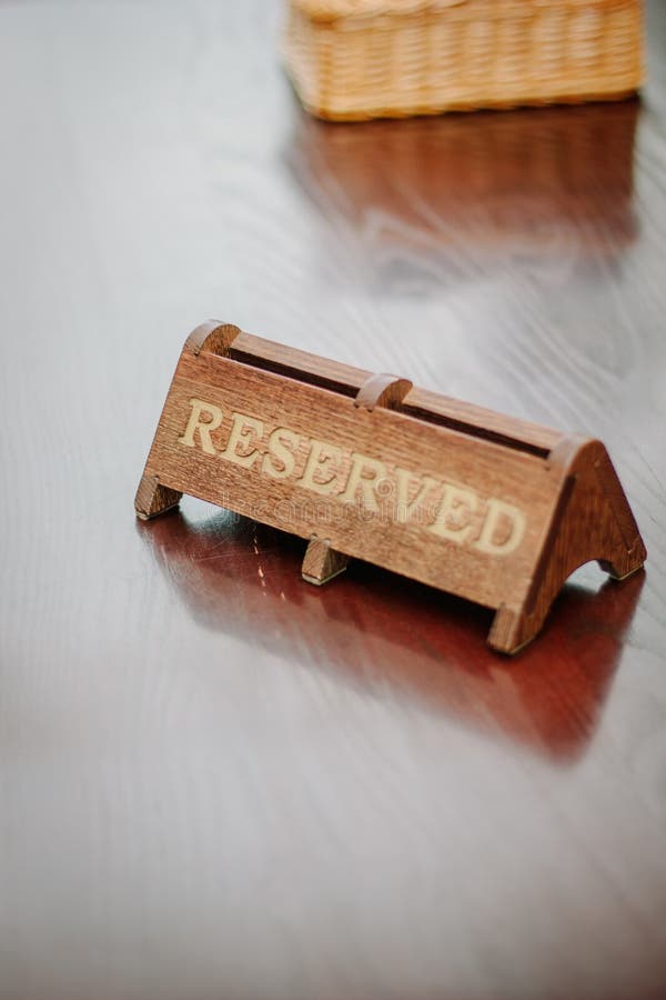 Reserved Plate on Table on a Restaurant or Cafe Stock Photo - Image of ...