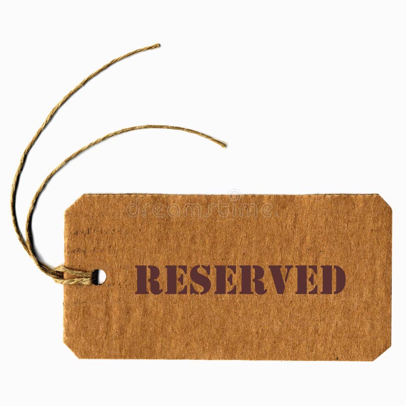Reserved stock photo. Image of white, message, hang, reservation - 79398126