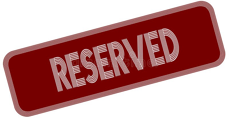 RESERVED on red label. stock illustration. Illustration of writing ...