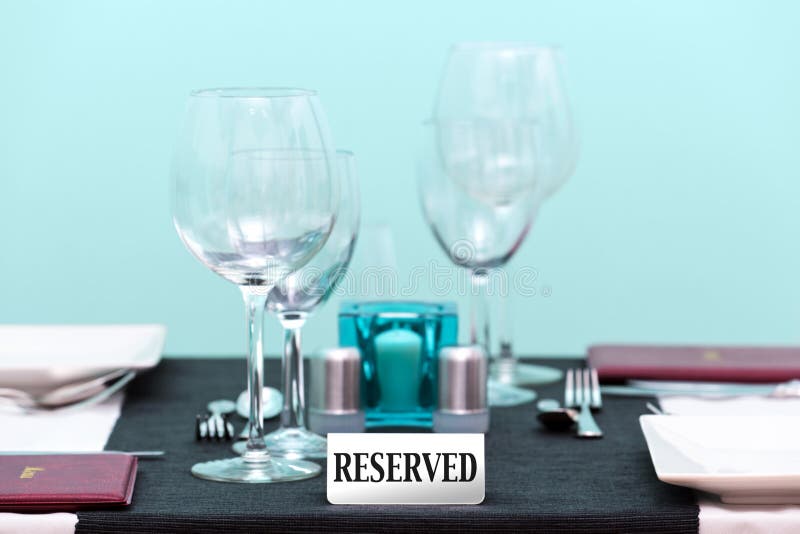 Reserved Restaurant Table Setting Stock Photo - Image of table, diner ...