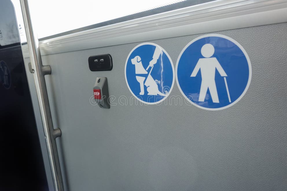 Reserved Seat for Elderly or Blind People Inside a Bus Stock Image ...