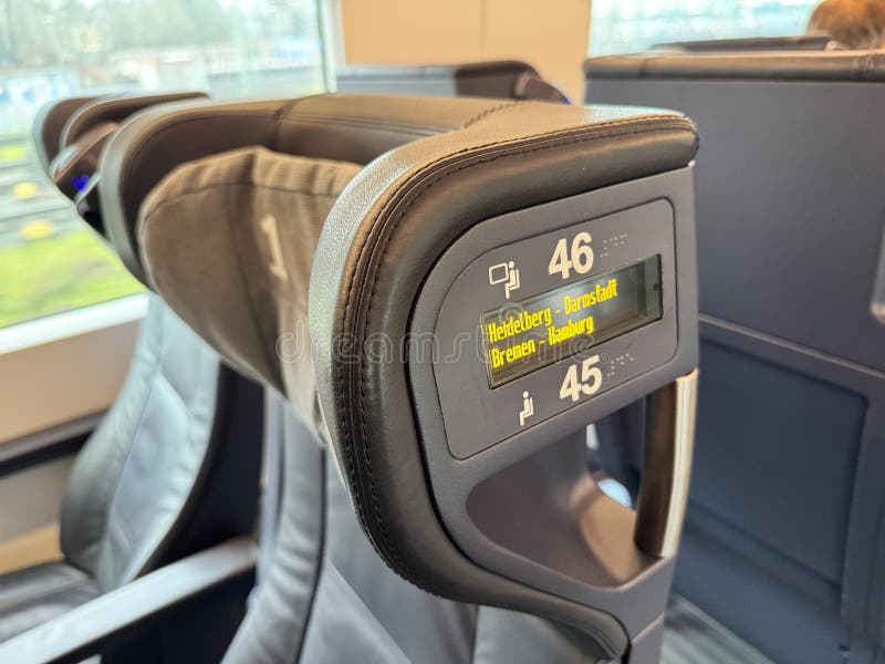 Reserved Seat Notification Sign on a Deustche Bahn German Train. Stock ...