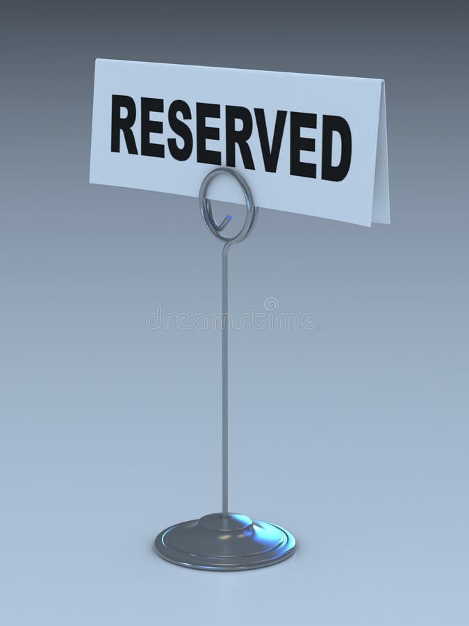 Reserved Sign 3d Illustration Stock Illustration - Illustration of ...