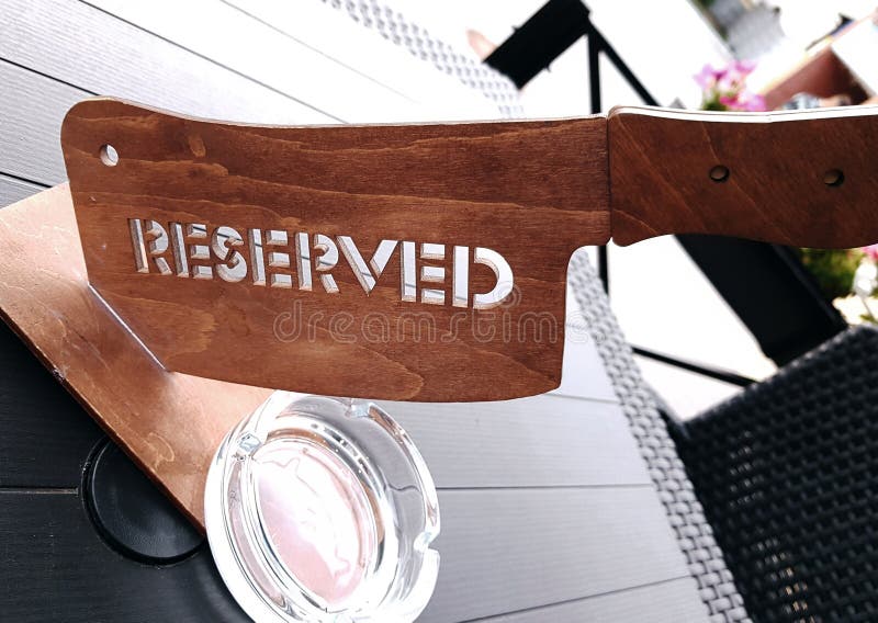 Reserved Sign in the Form of a Knife Stock Image - Image of instruction ...