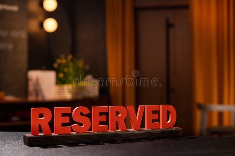 Reserved Sign in Hotel Room Stock Photo - Image of room, reservation ...