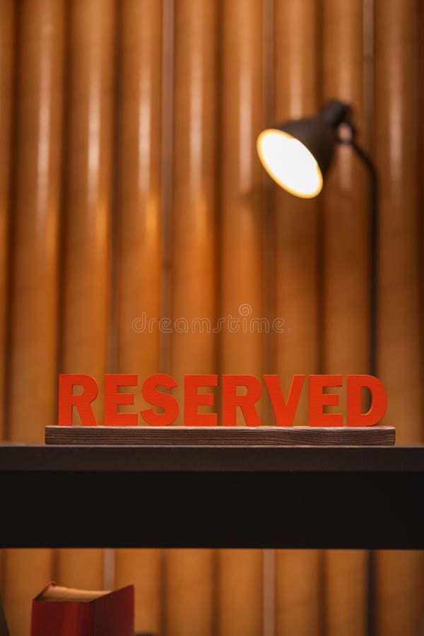 Reserved Sign in Hotel Room Stock Image - Image of dining, luxury ...