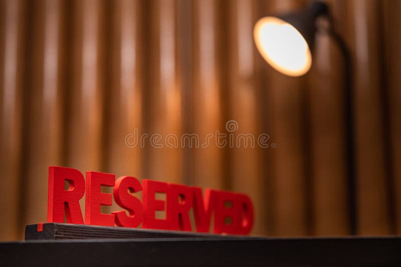 Reserved Sign in Hotel Room Stock Photo - Image of dinner, information ...