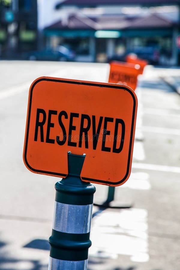 Reserved sign stock image. Image of transportation, orange - 34187155