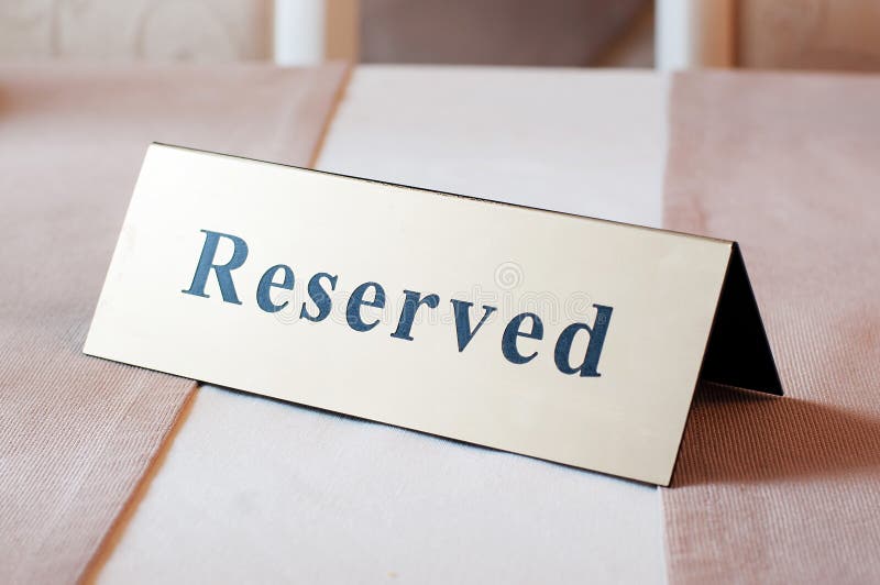 Reserved Sign, Reservation. on Table. Beige Color Stock Image - Image ...