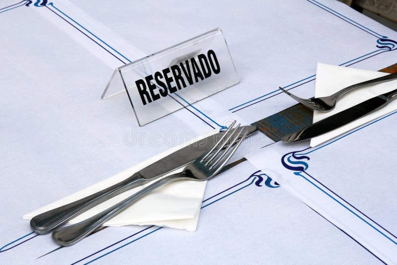 Reserved Sign on a Restaurant Table Stock Image - Image of food, sign ...