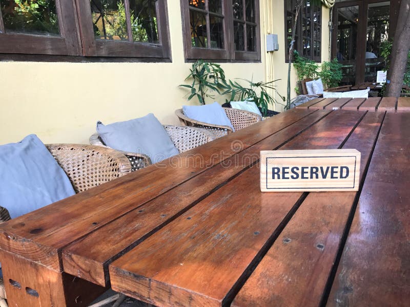 Reserved Sign on Restaurant Table Stock Image - Image of information ...