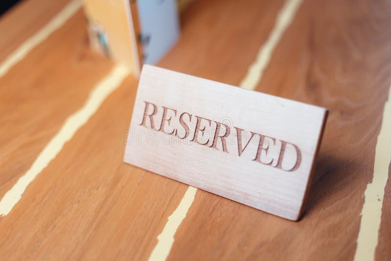 Reserved Sign on a Bar Table Stock Image - Image of sign, dayoff: 205036217