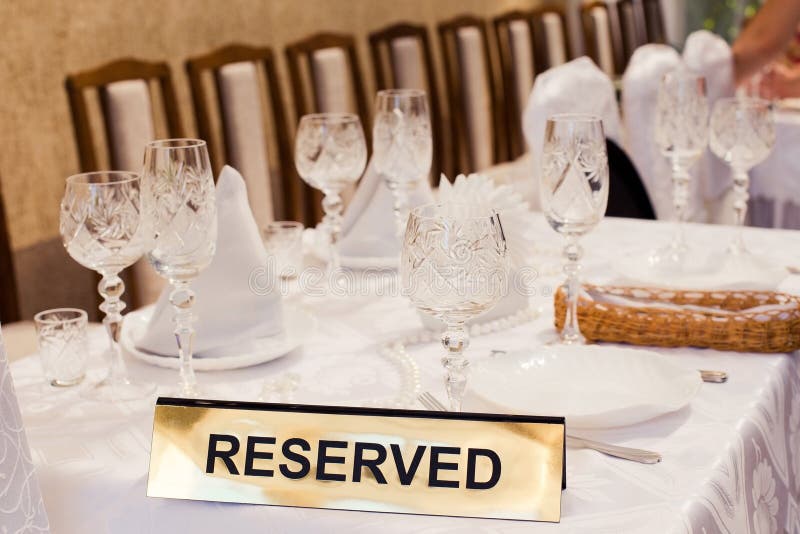 Reserved Restaurant Table stock photo. Image of elegance - 22963862