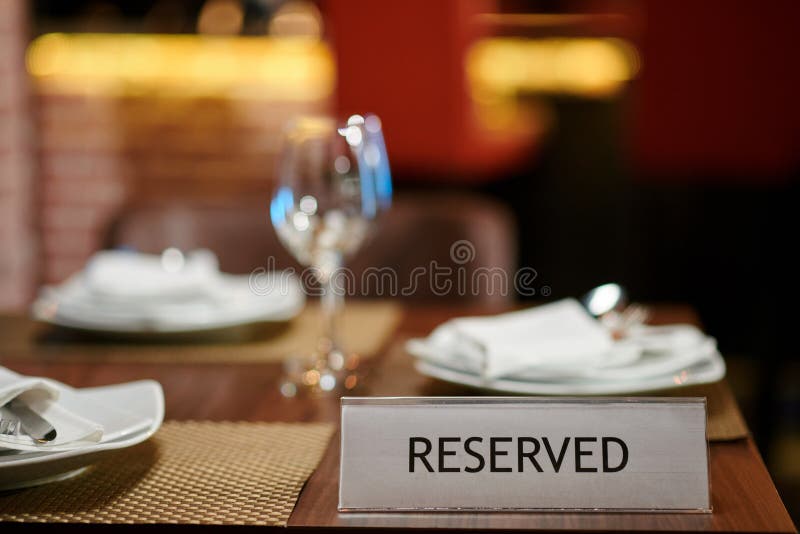 Table Reserved for Customers Stock Photo - Image of restaurant, family ...